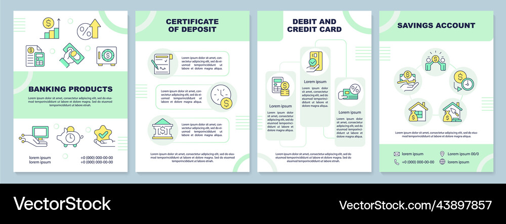 Banking products green brochure template Vector Image