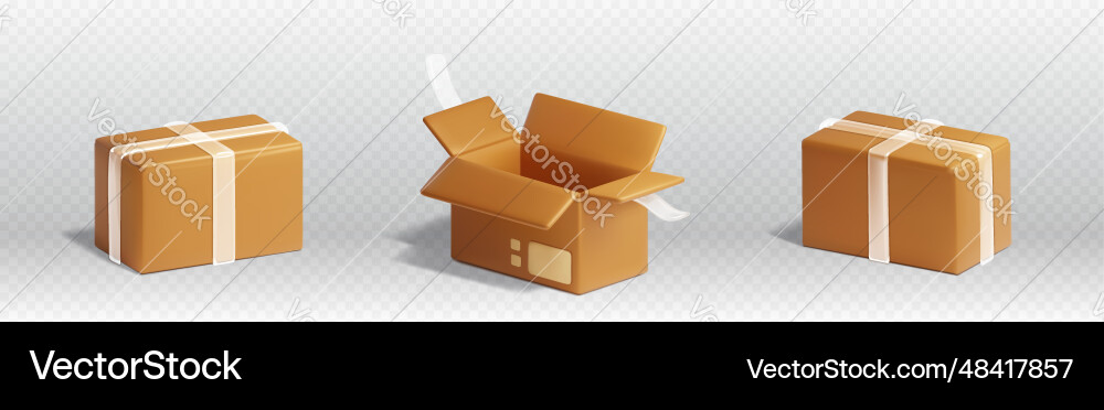 Cardboard boxes for products delivery or storage Vector Image