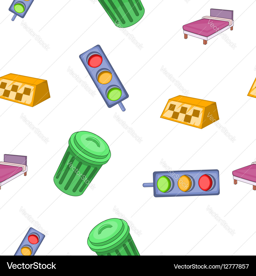 City public buildings pattern cartoon style Vector Image