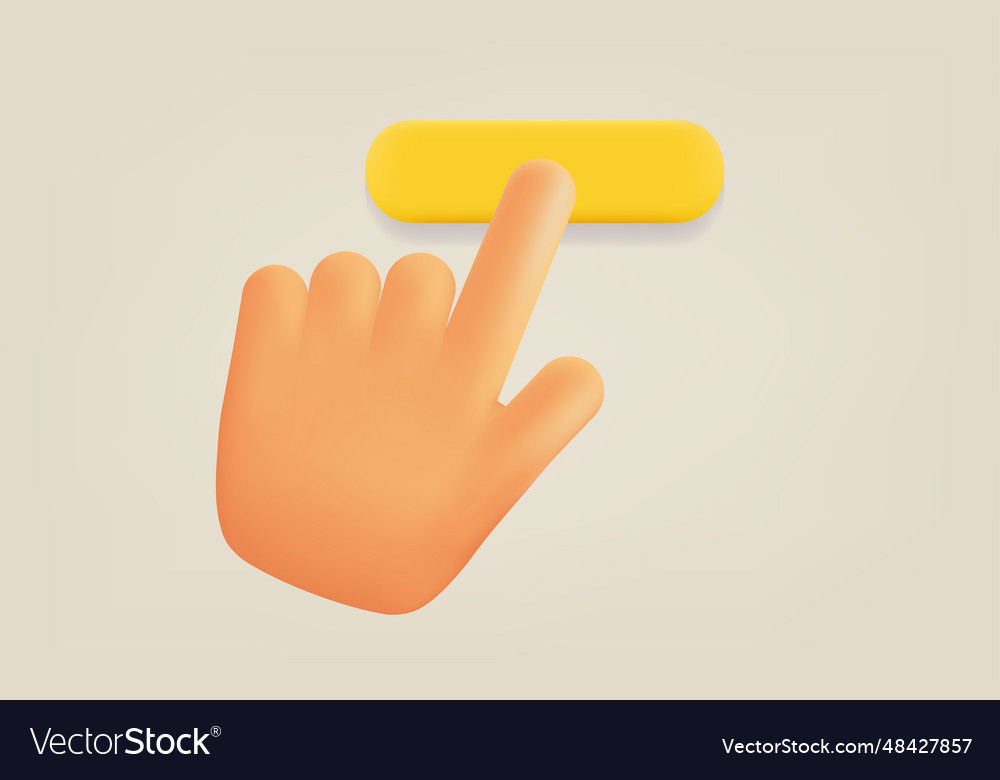 Comic hand pressing button 3d Royalty Free Vector Image