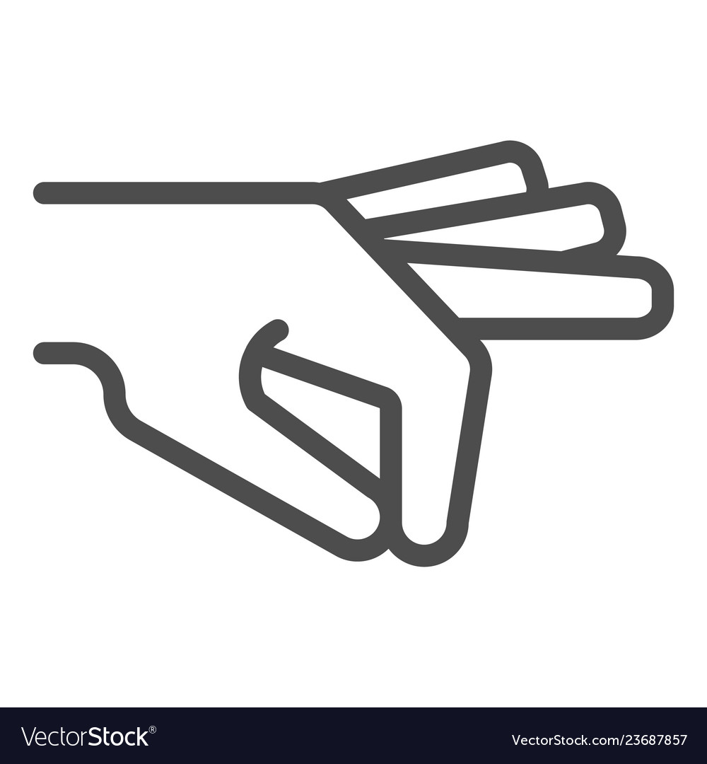 Hand gesture line icon arm Royalty Free Vector Image