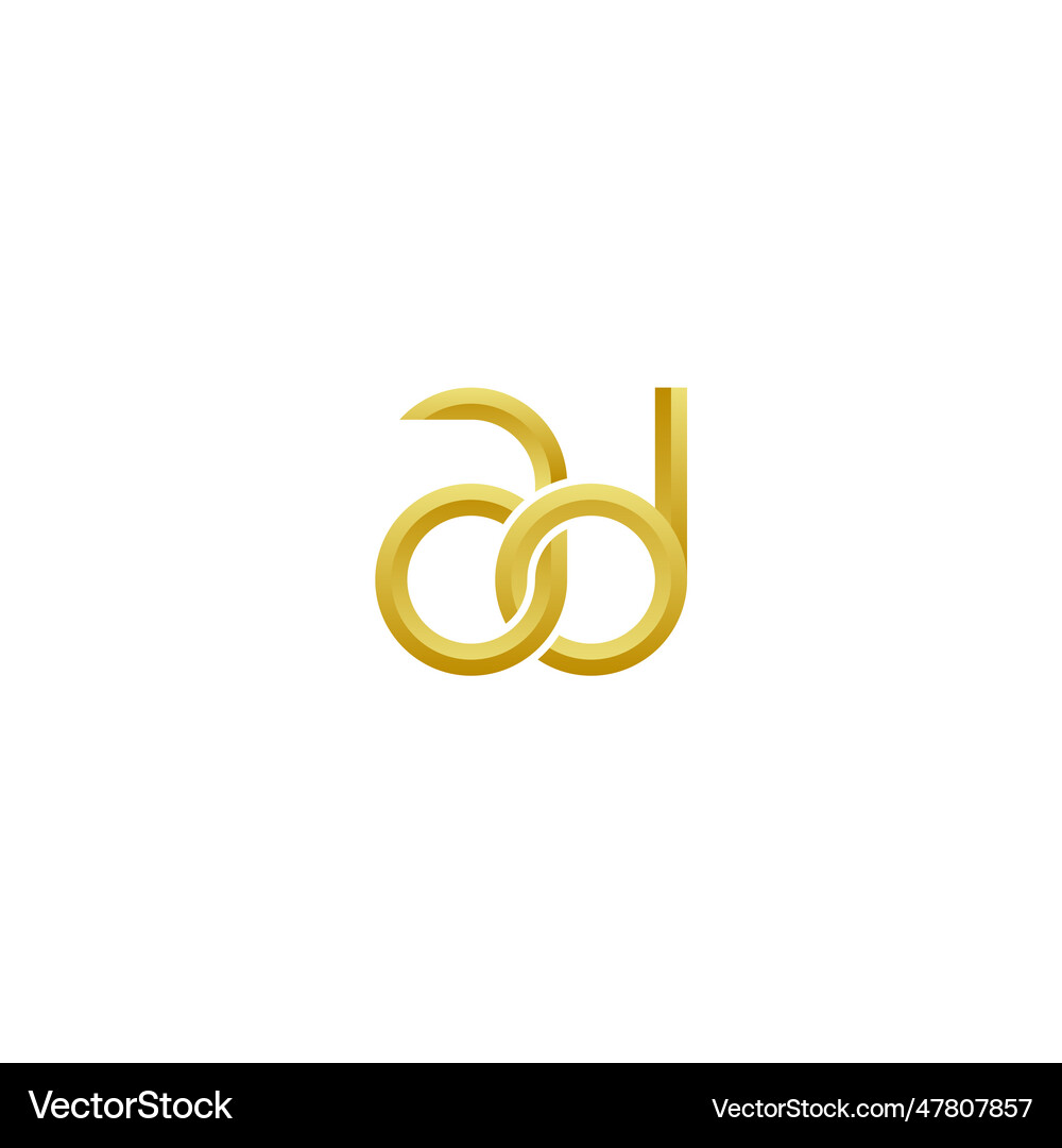 Luxurious golden letters ad logo design Royalty Free Vector