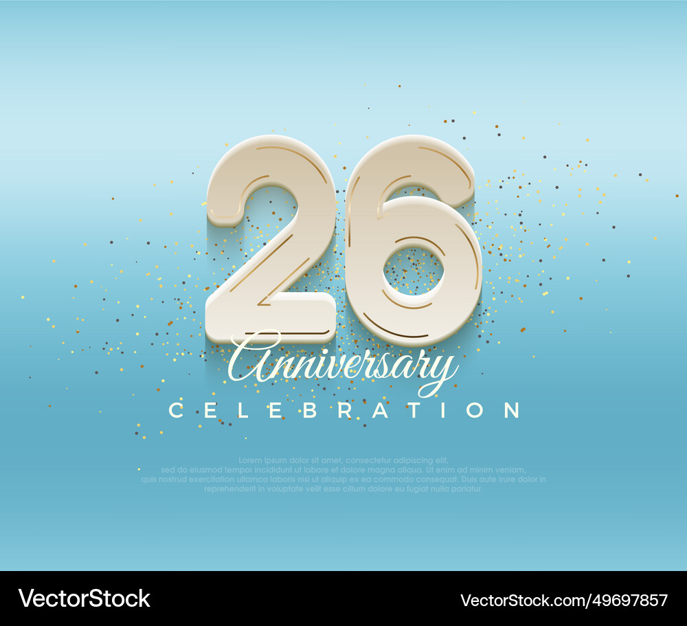 Modern bold number 26th anniversary premium Vector Image