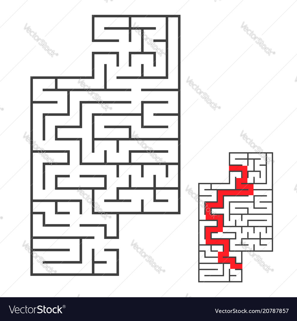 Rectangular labyrinth with an input and exit Vector Image
