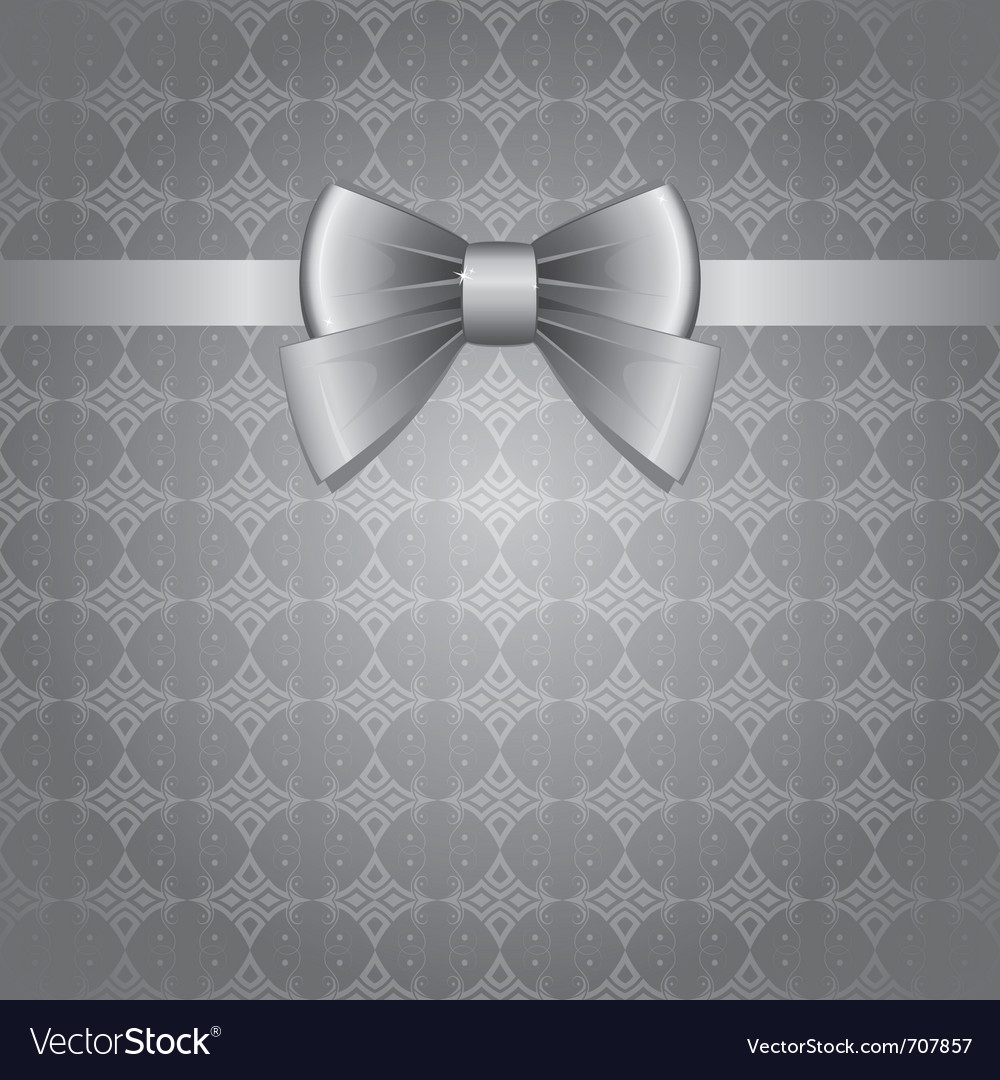 Silver bow Royalty Free Vector Image - VectorStock