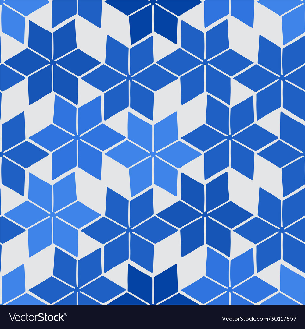 Simple abstract pattern blue colored stylized Vector Image