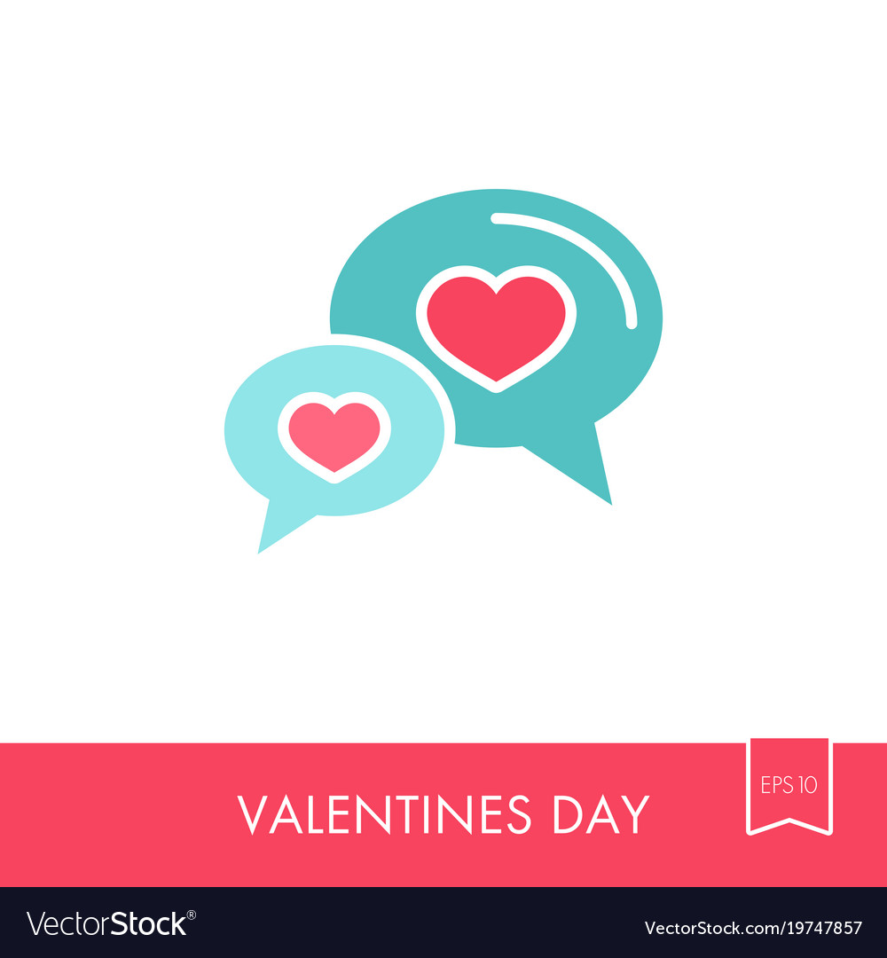 Speech bubbles heart icon happy valentines day Vector Image