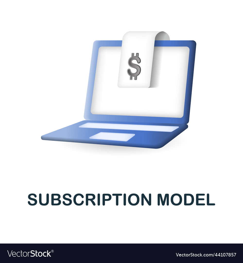 Subscription model icon 3d from content marketing Vector Image