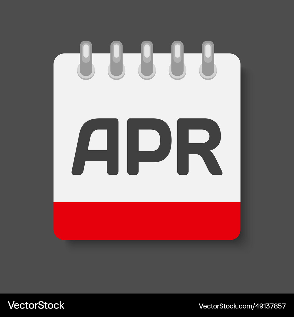 Template icon calendar month april Royalty Free Vector Image