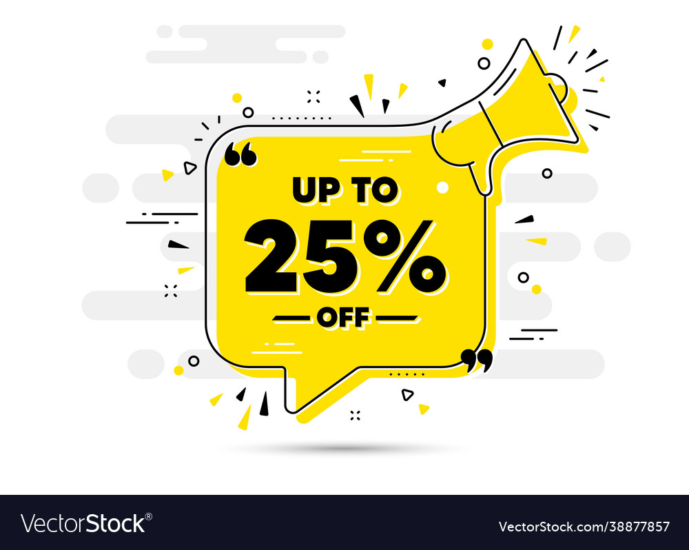 Up to 25 percent off sale discount offer price Vector Image