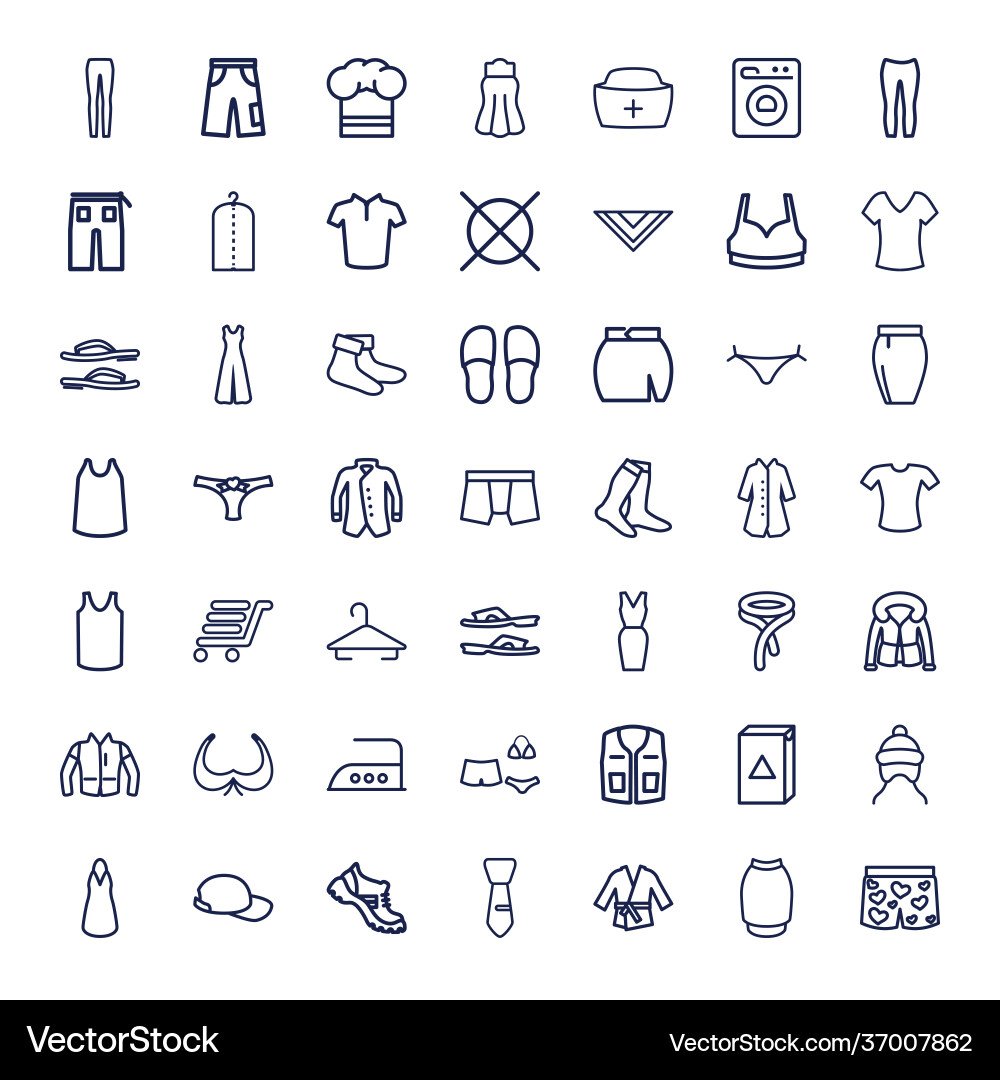 49 clothing icons Royalty Free Vector Image - VectorStock
