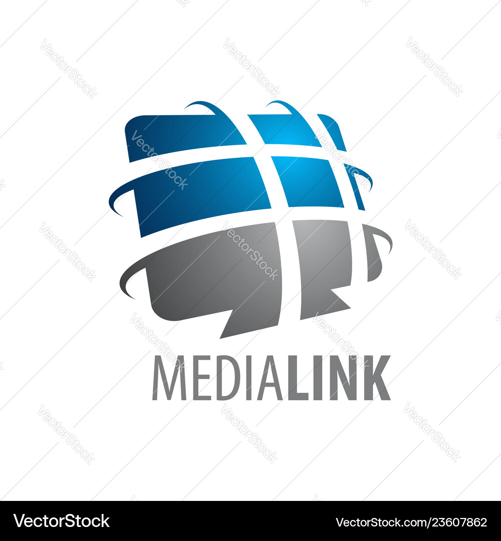 Abstract media link logo concept design symbol Vector Image