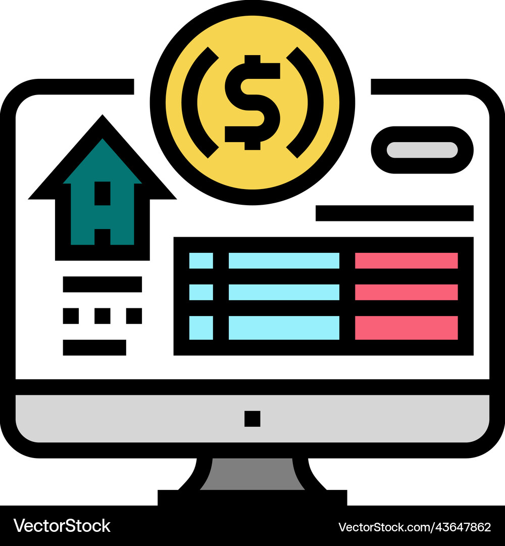 Budget management interior design color icon Vector Image