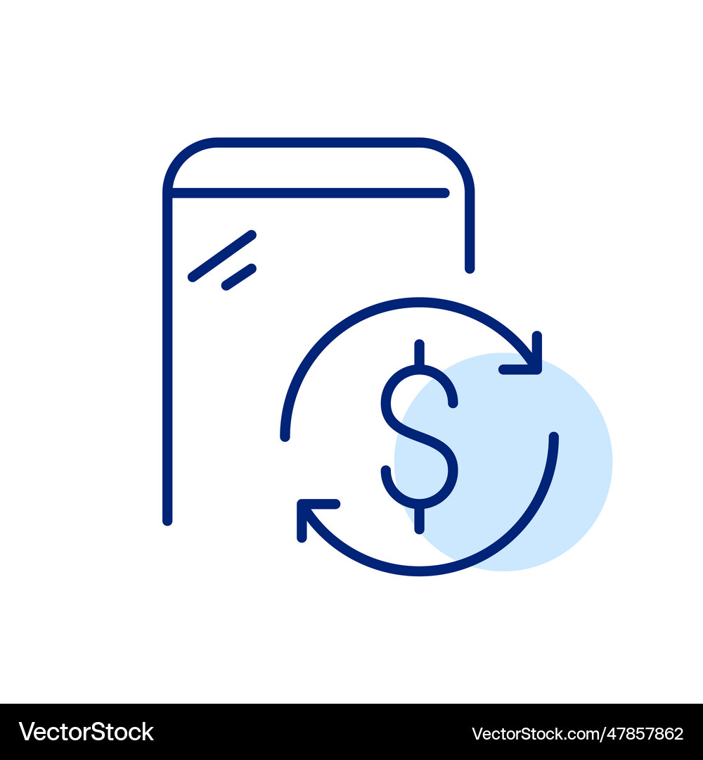 Cash back rewards mobile app pixel perfect icon Vector Image