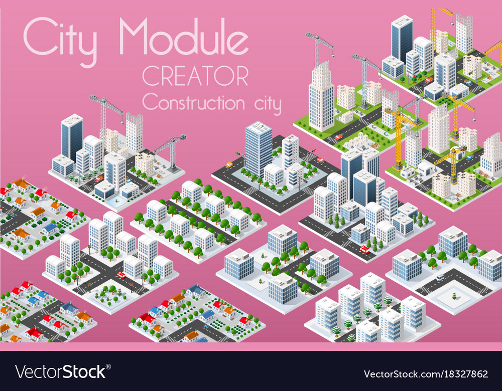 City module creator Royalty Free Vector Image - VectorStock