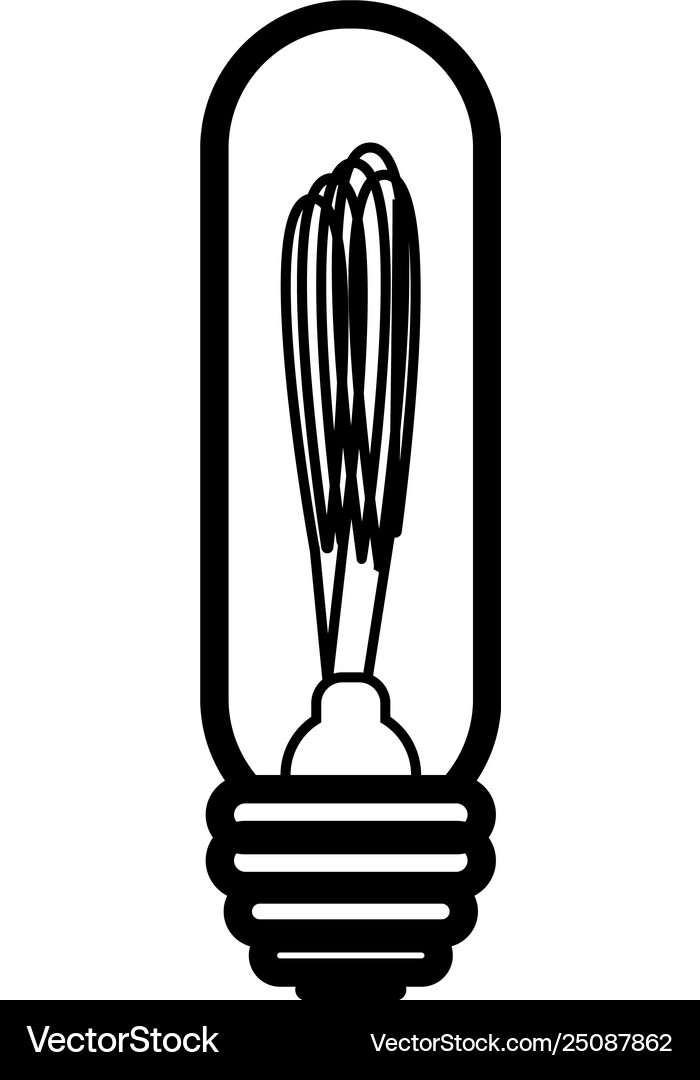 Edison lamp in offline style Royalty Free Vector Image