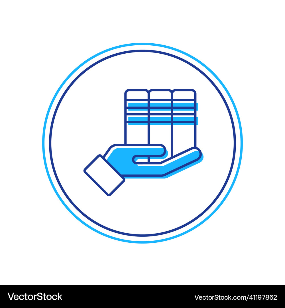 Filled outline book donation icon isolated Vector Image