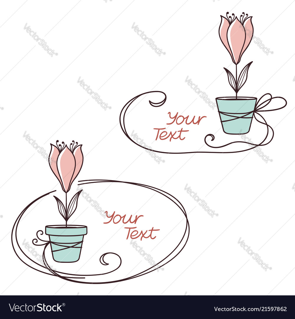 Floral text frames Royalty Free Vector Image - VectorStock