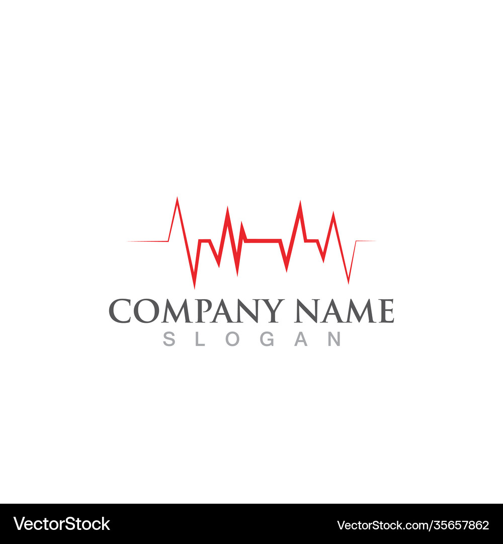 Heart beat logo and symbol image Royalty Free Vector Image
