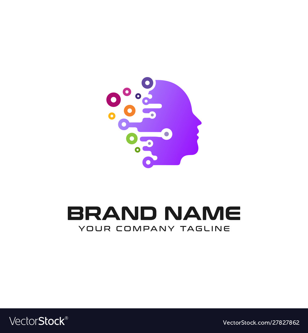 Human technology logo Royalty Free Vector Image