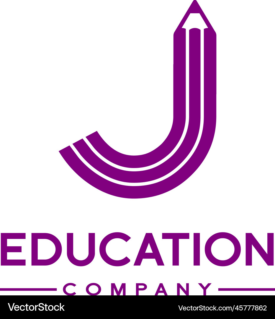 J letter formed by pencil logo template design Vector Image