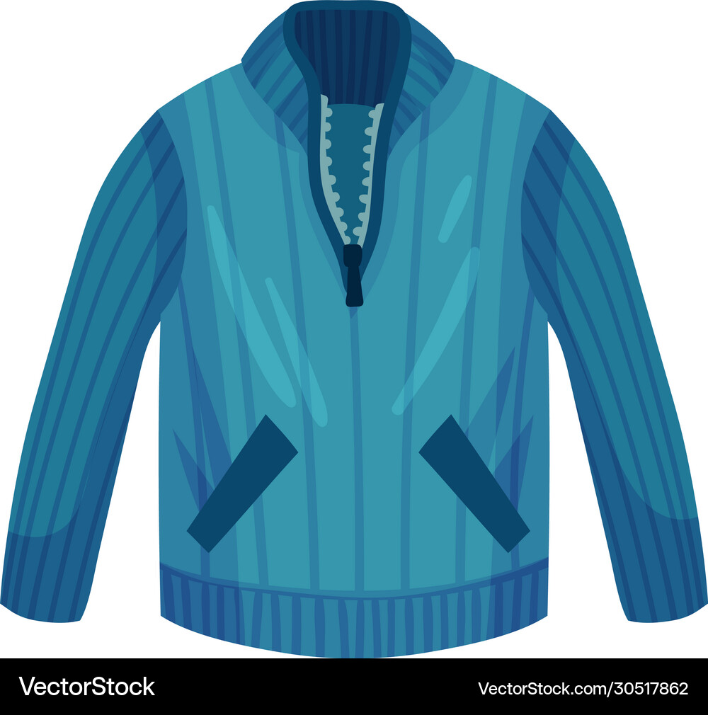 Jumper or sleeved sweater with side pockets Vector Image