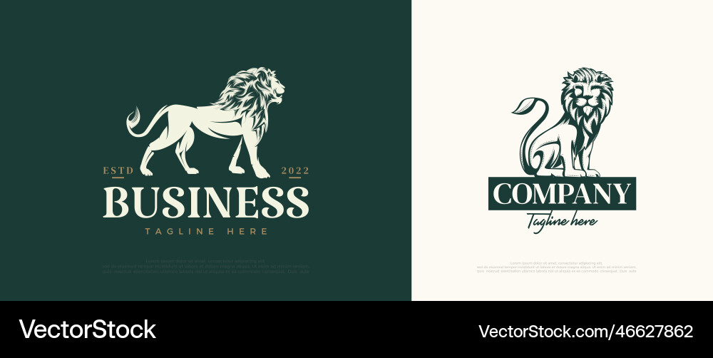 Modern classic lion logo with a lion standing Vector Image