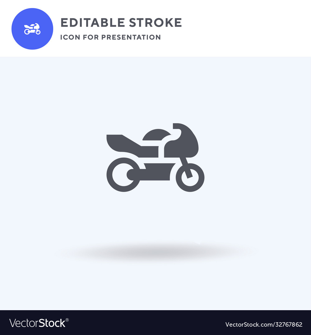 Motorcycle icon filled flat sign solid Royalty Free Vector