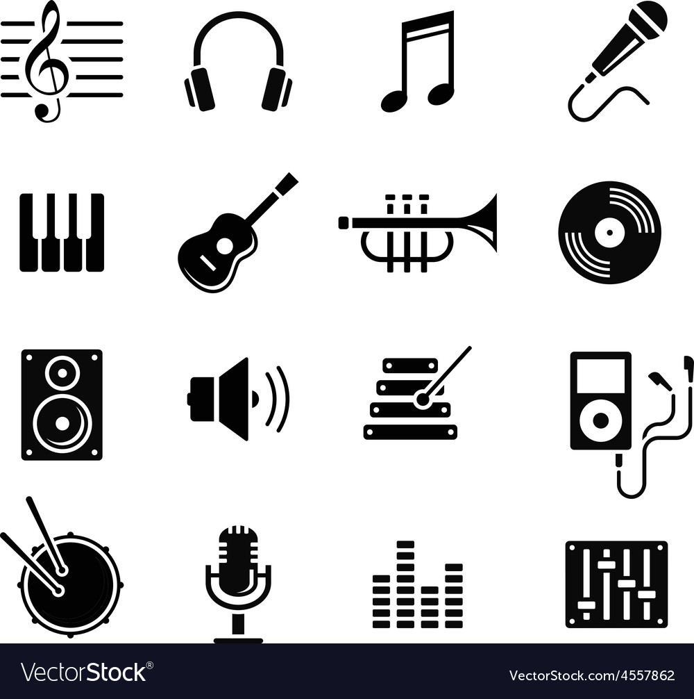 Music and multimedia icons Royalty Free Vector Image