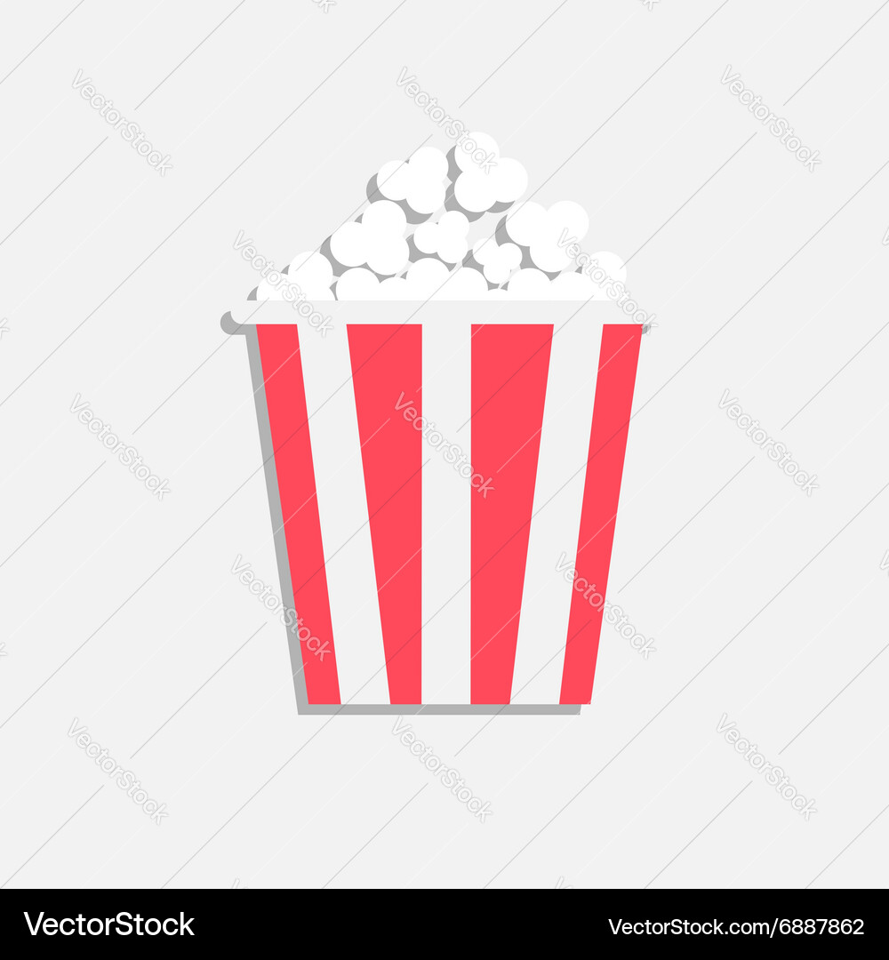 Popcorn cinema icon in flat design style isolated Vector Image