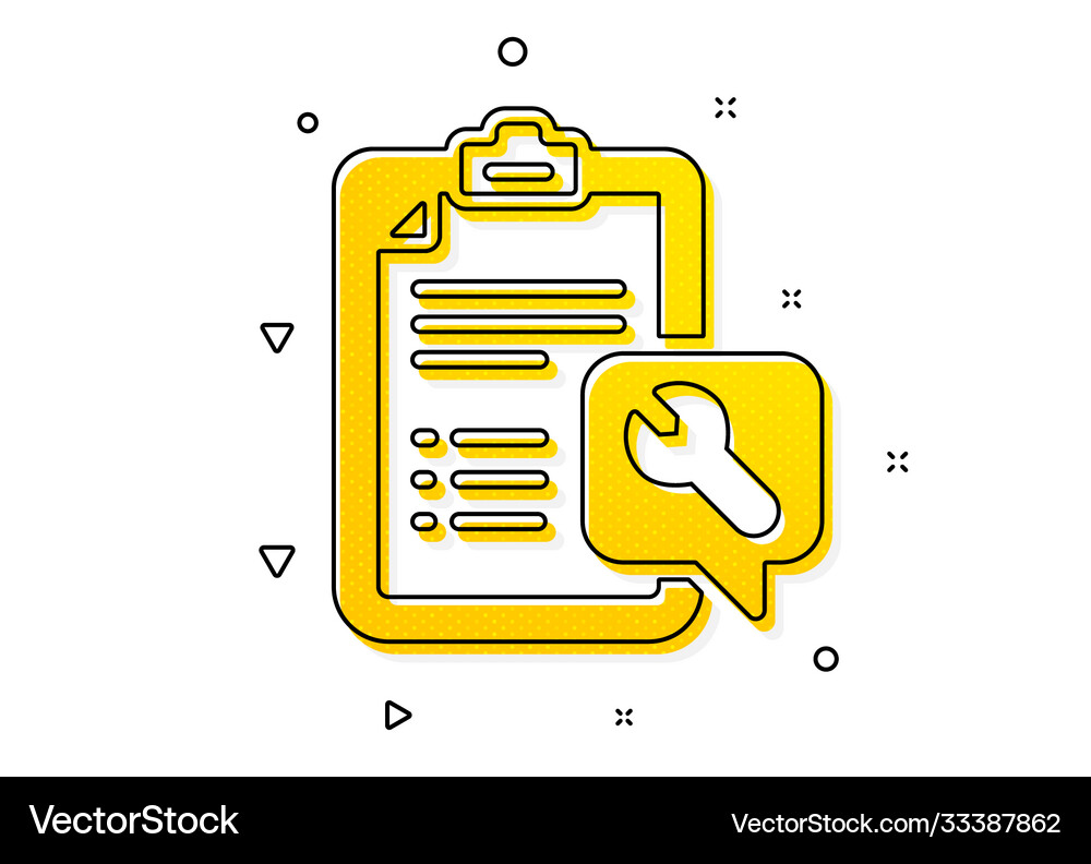 Spanner tool icon repair service checklist sign Vector Image