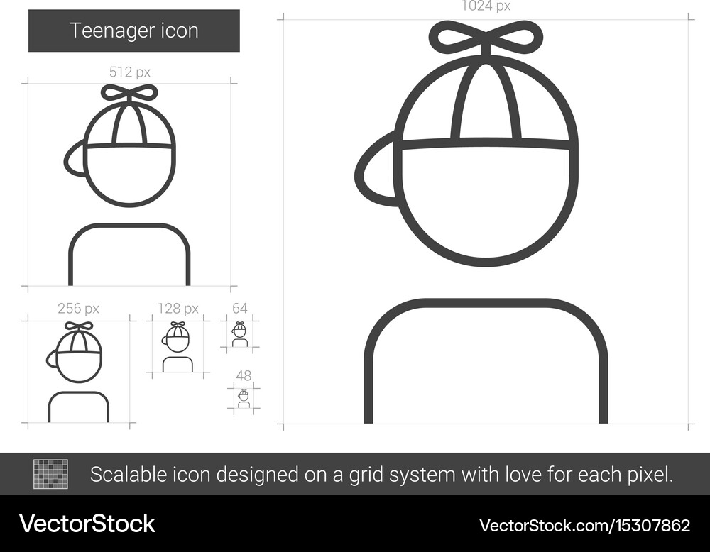 Teenager line icon Royalty Free Vector Image - VectorStock