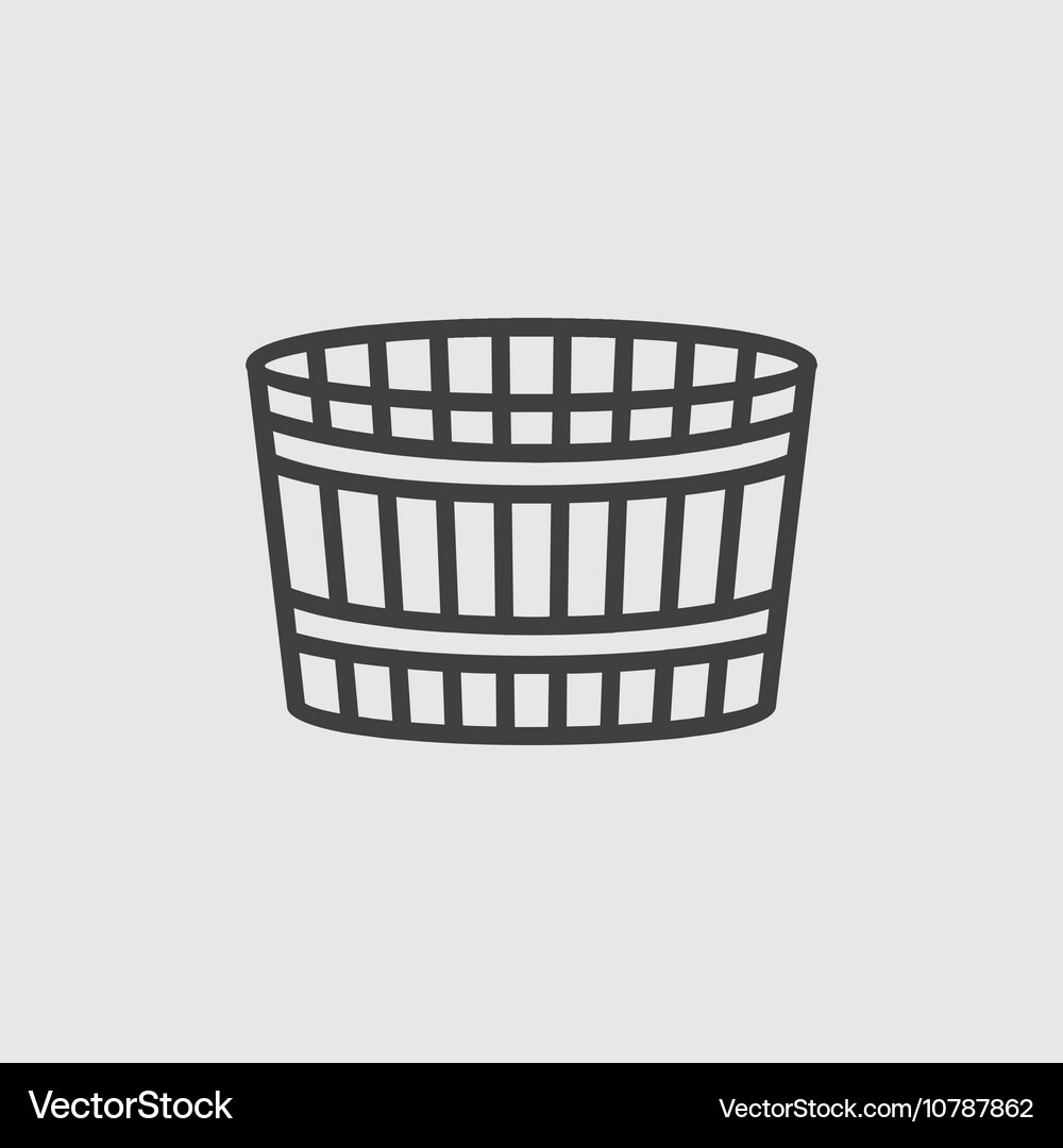 Wooden bucket icon Royalty Free Vector Image - VectorStock