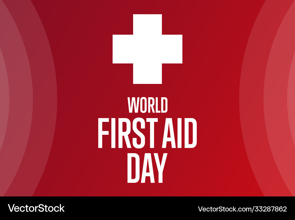 World first aid day holiday concept template Vector Image
