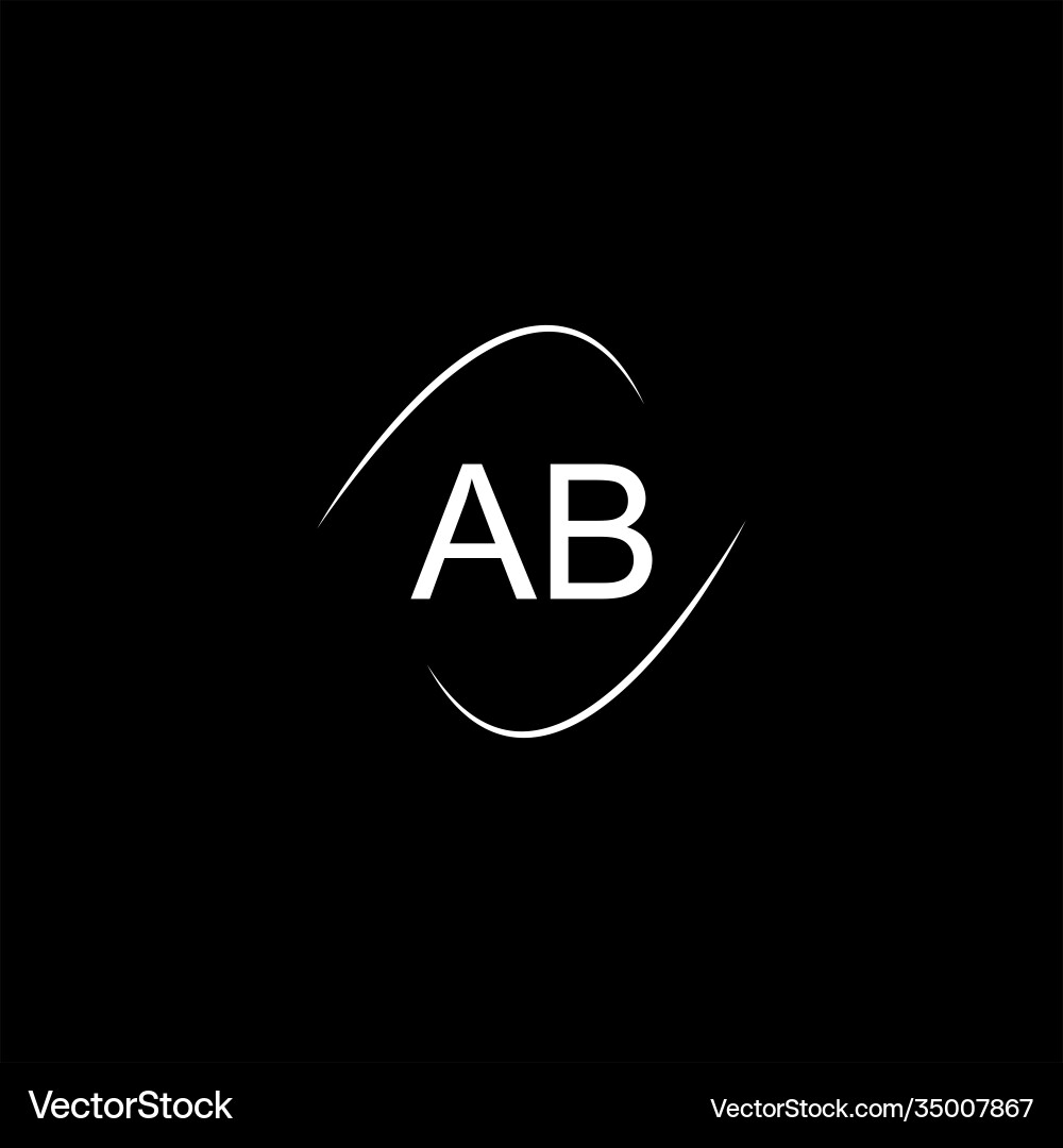A b letter logo creative design on black color Vector Image