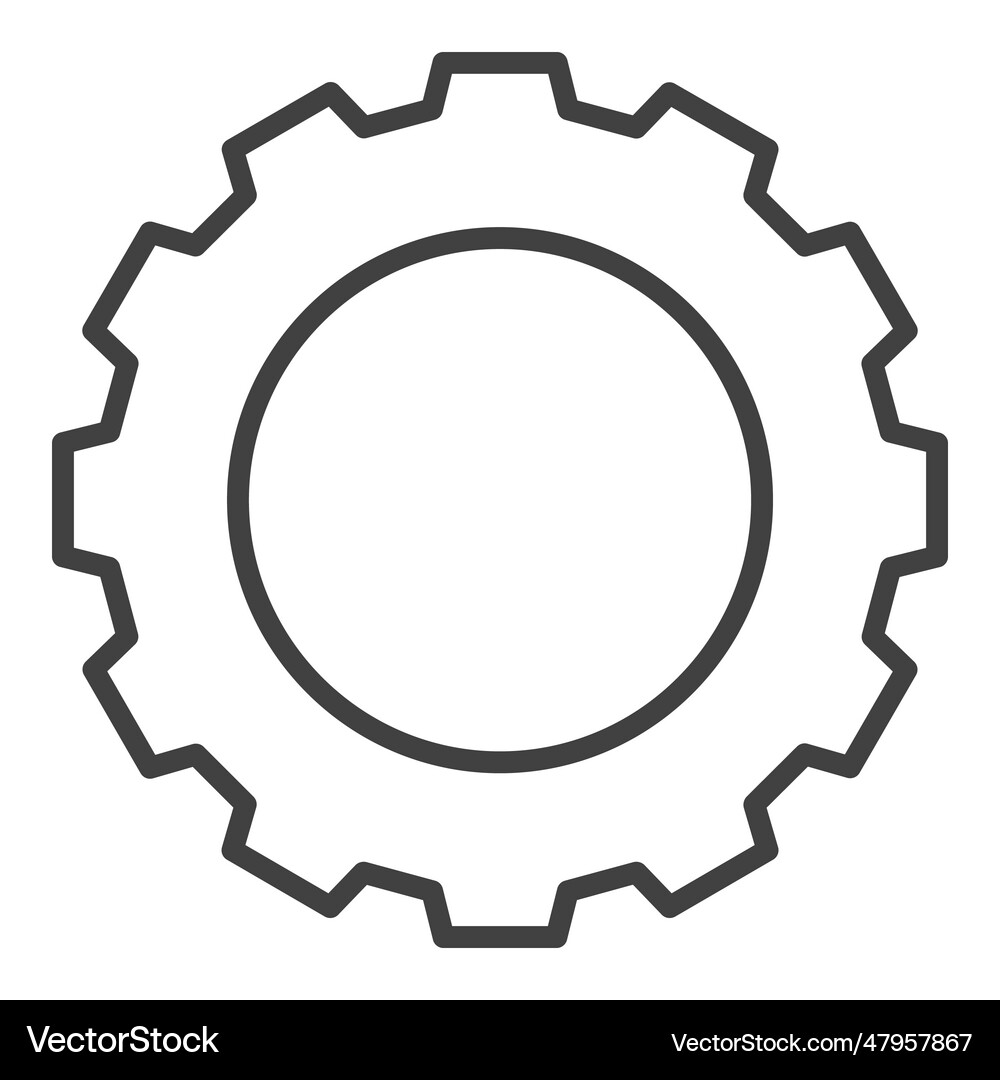 Cog wheel concept linear simple icon or sign Vector Image