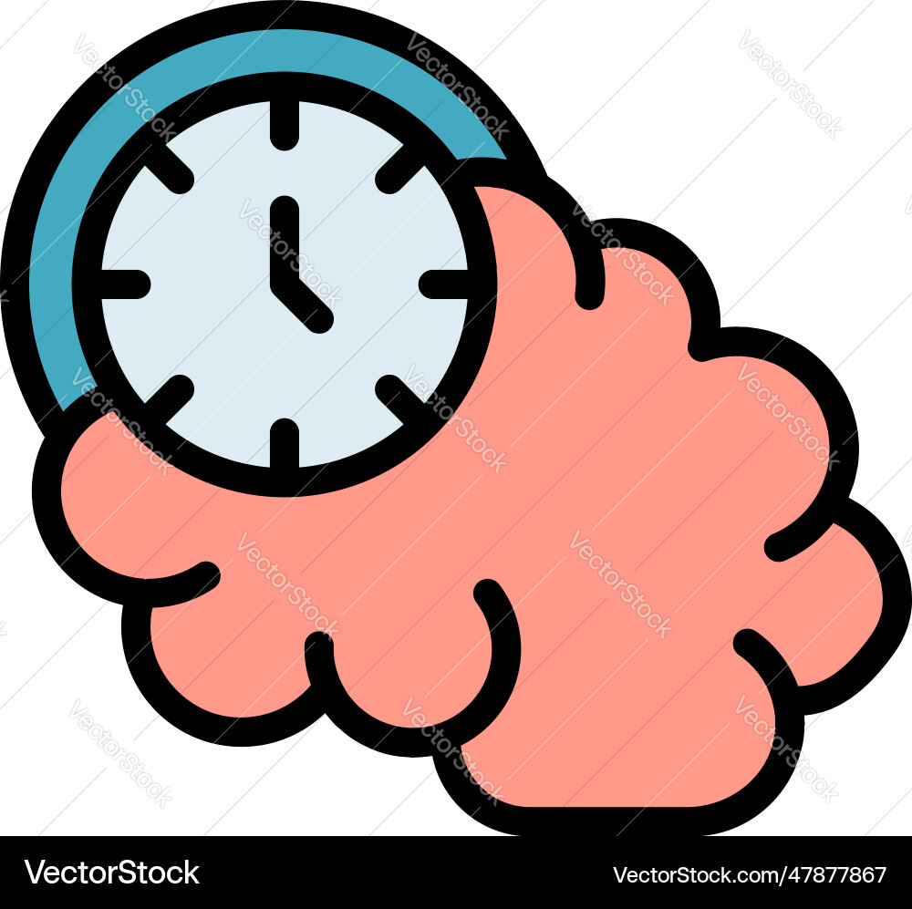 Effective working time icon flat Royalty Free Vector Image