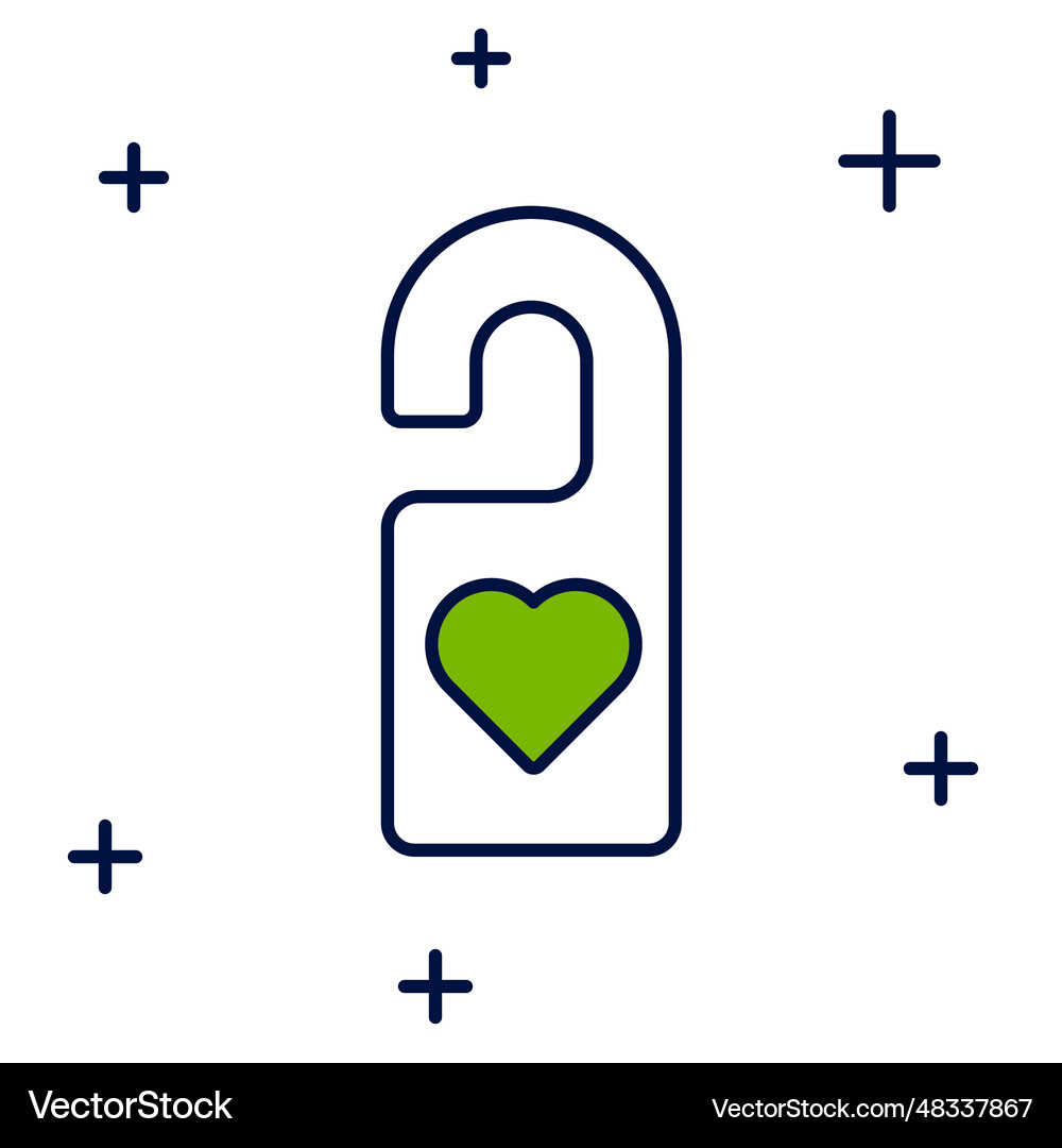 Filled outline please do not disturb with heart Vector Image