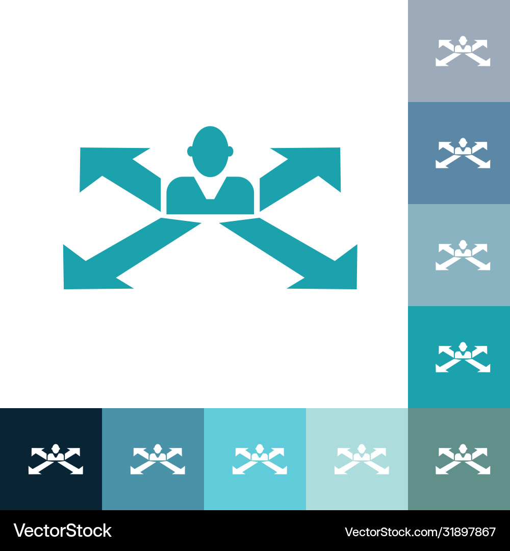 Flat icon people arrow business theme Royalty Free Vector