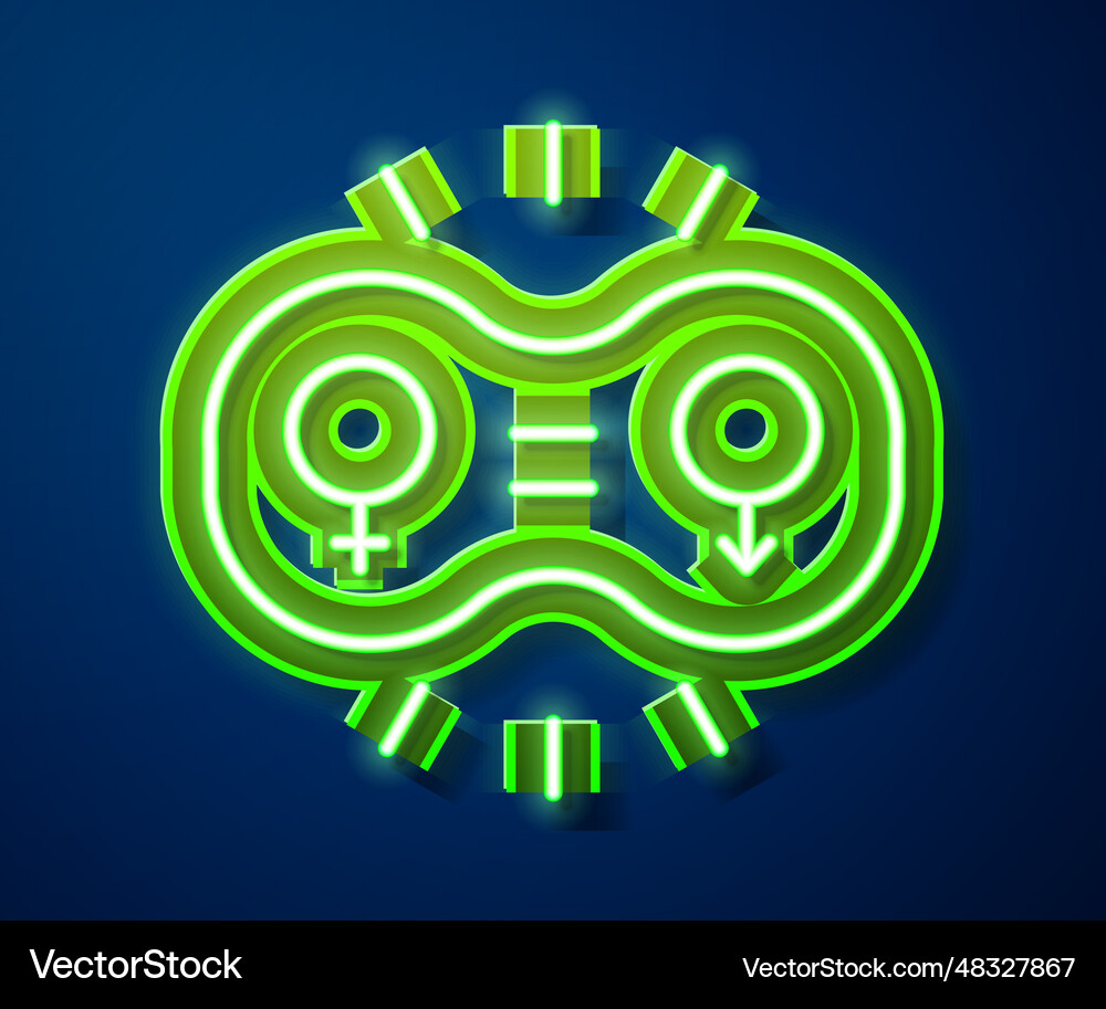 Glowing neon line gender equality icon isolated Vector Image