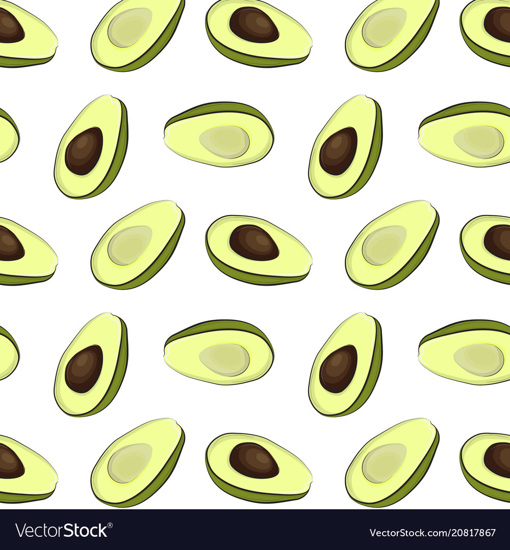 Half avocado pattern slices Royalty Free Vector Image