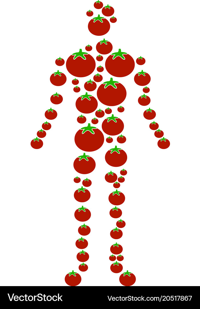 Human composition of tomato Royalty Free Vector Image
