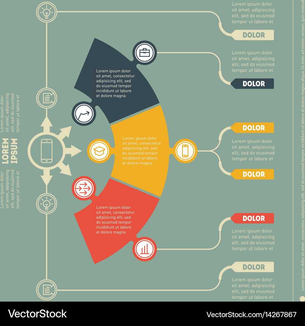 Infographic template of technology or education Vector Image