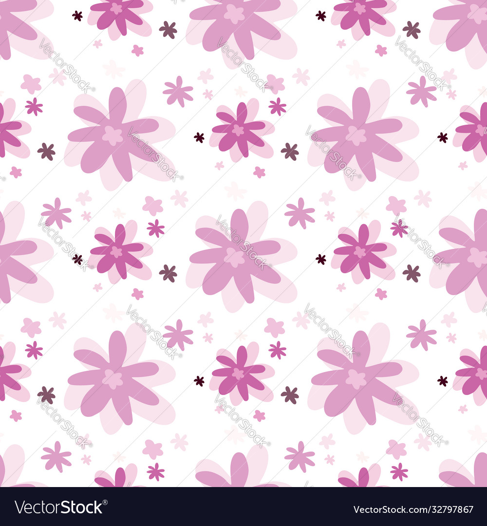 Isolated botanic seamless pattern with pink Vector Image