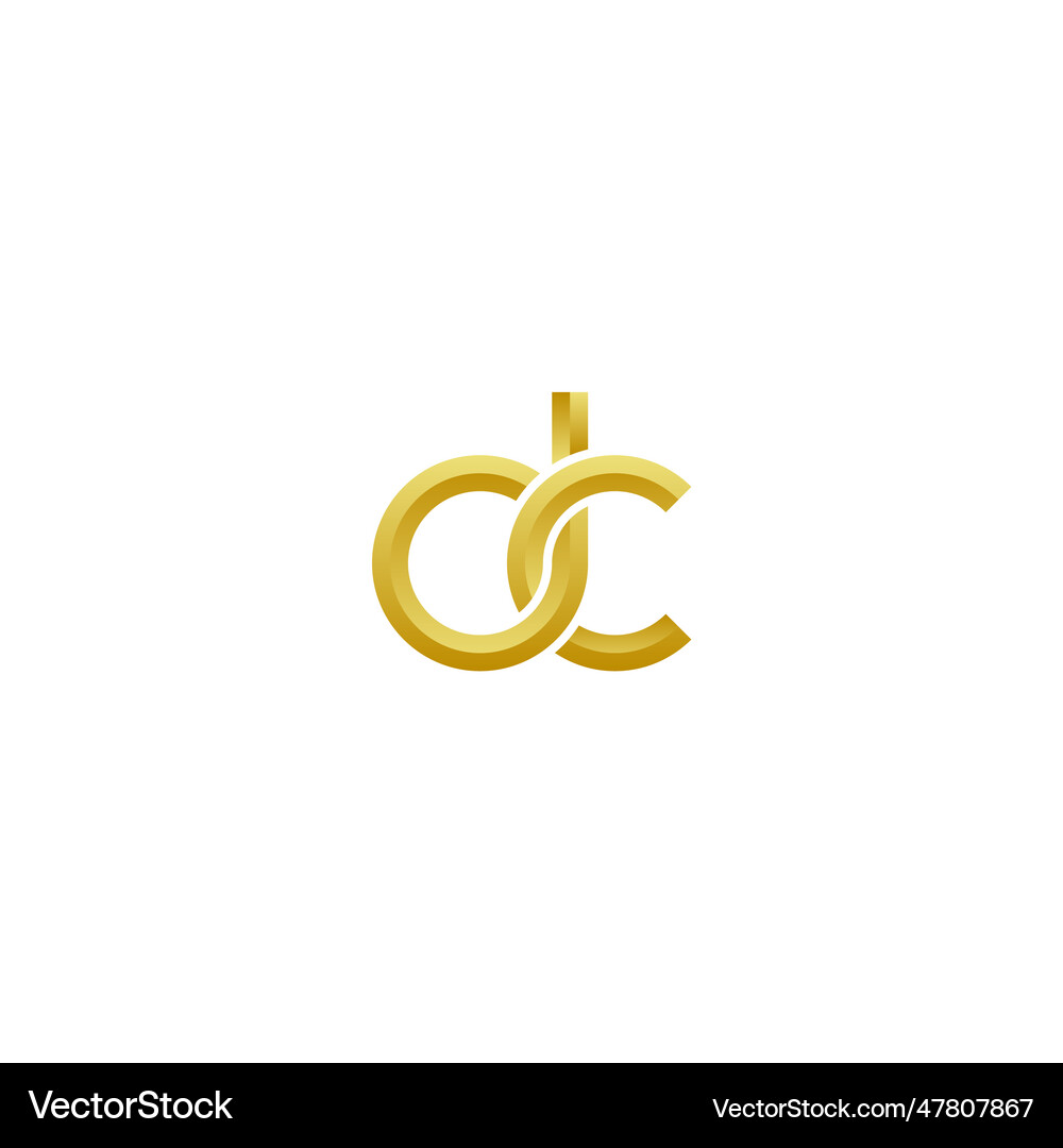Luxurious golden letters dc logo design Royalty Free Vector