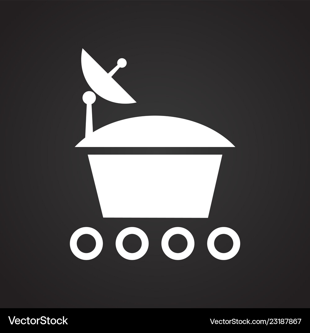Moon rover icon on black background for graphic Vector Image