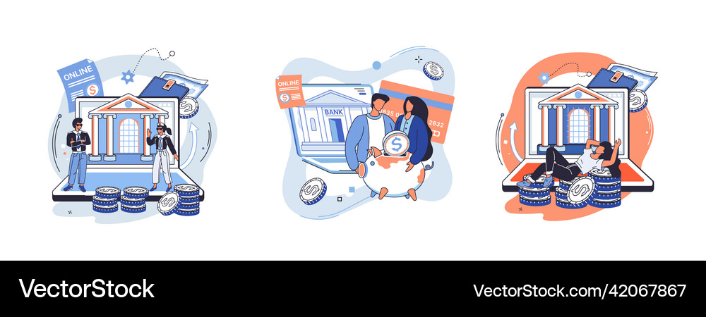 Online banking system financial consulting Vector Image