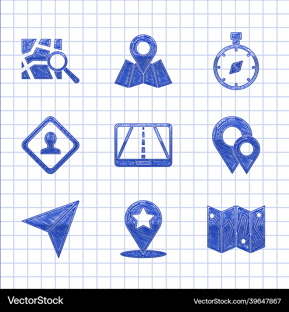 Set infographic of city map navigation map Vector Image