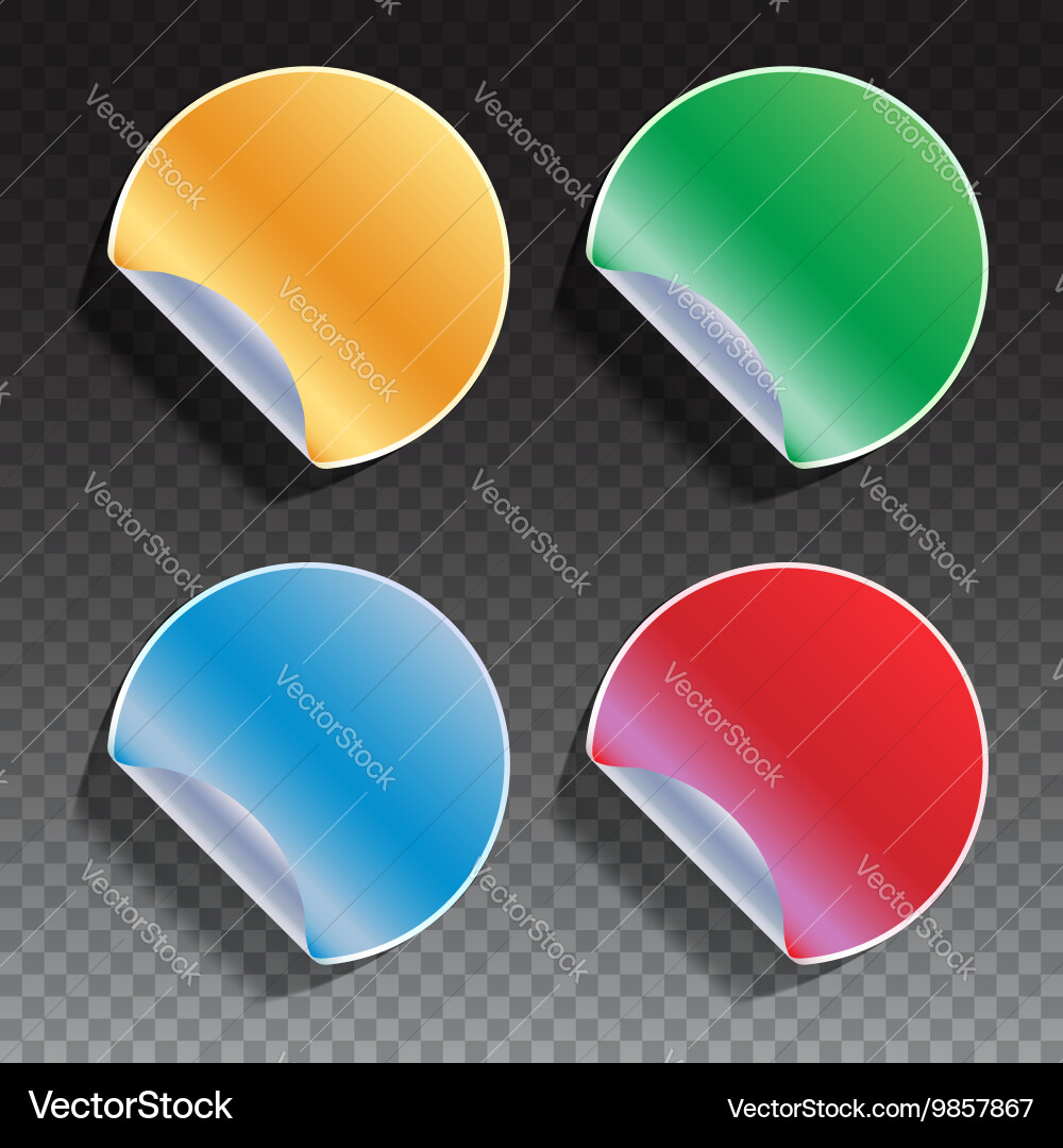 Set of curled sticky stickers Royalty Free Vector Image