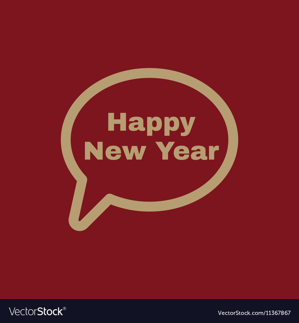 Speech bubble with the word happy new year Vector Image